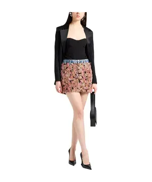 Dolce & Gabbana Embellished Brocade Denim Mini Skirt