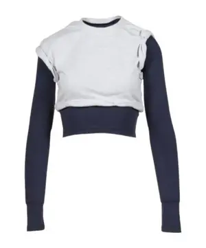 We11Done Cropped Sweatshirt With Draped Detailing - Black