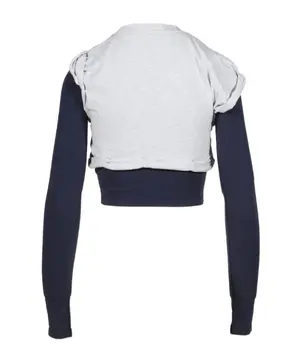 We11Done Cropped Sweatshirt With Draped Detailing - Black