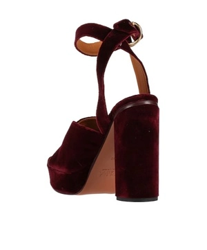 Chloé Velvet Covered Toe Platform Sandals