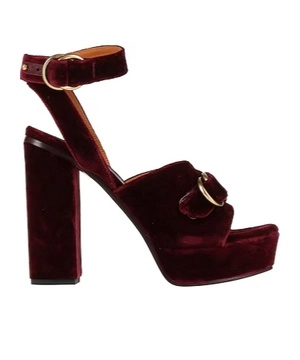 Chloé Velvet Covered Toe Platform Sandals