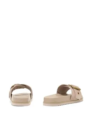 ALLSAINTS Ellie Western Buckle-detail Slides - Nude