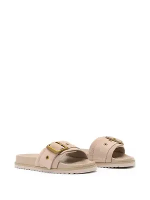 ALLSAINTS Ellie Western Buckle-detail Slides - Nude