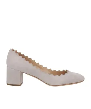 Chloé Minimalist Leather High Heels - Gray