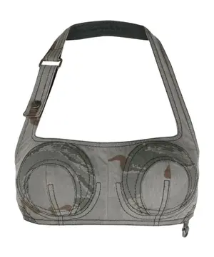 MARINE SERRE Camouflage Print Halterneck Crop Top - Gray