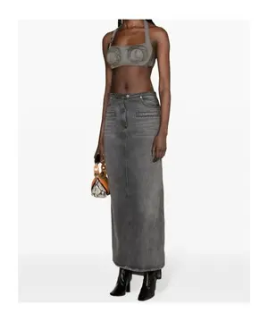 MARINE SERRE Camouflage Print Halterneck Crop Top