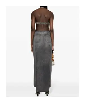 MARINE SERRE Camouflage Print Halterneck Crop Top