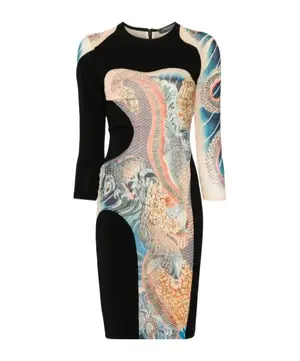 Alexander McQueen Printed Mini Dress - Black/multicolor