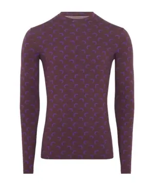 MARINE SERRE Moon-print Jersey Long-sleeved T-shirt
