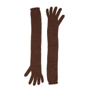 Max Mara Solid-color Lightweight Knit Gloves - Brown