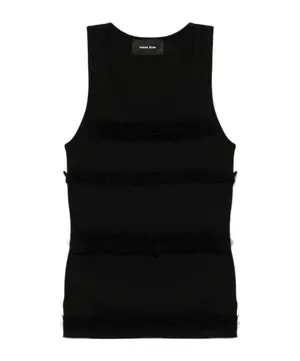 Simone Rocha Ruffled Tank Top - Black