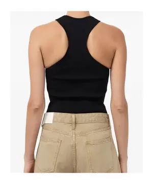 ST. AGNI Ribbed Racer-back Tank Top