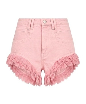 Isabel Marant Étoile Denim Hotpants With Fringed Hem