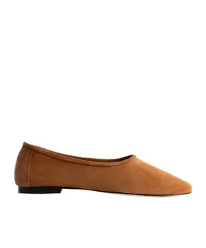 By Far Round-toe Ballet Flats - Brown
