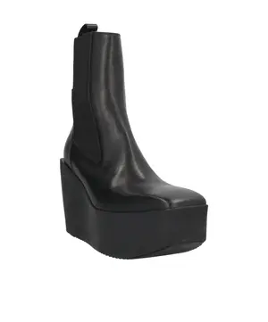 Rick Owens Minimalist Leather Wedge Boots