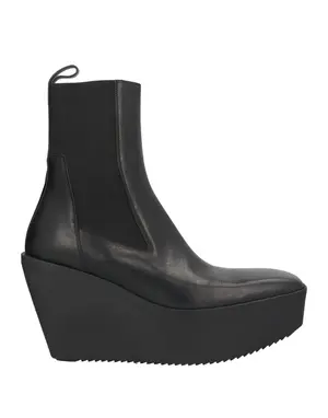 Rick Owens Minimalist Leather Wedge Boots