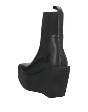 Rick Owens Minimalist Leather Wedge Boots