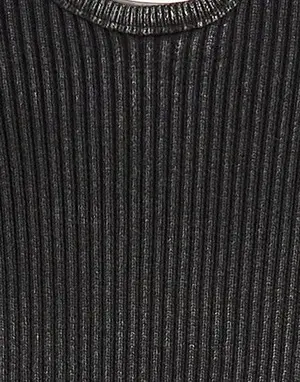 DIESEL® Ribbed Knit Bandeau Top With Appliqué And Cutout Detail