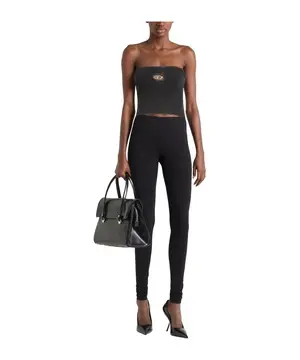 DIESEL® Ribbed Knit Bandeau Top With Appliqué And Cutout Detail