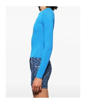 MARINE SERRE Fine-ribbed Long Sleeve Sweater