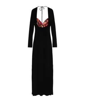 MARINE SERRE Scarf-detailing Maxi Dress - Black