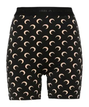 MARINE SERRE Moon-print Shorts - Black/beige