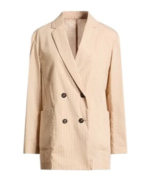 Brunello Cucinelli Striped Double-breasted Blazer - Nude