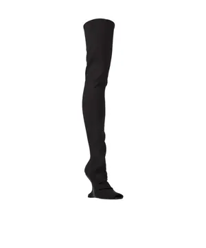 Rick Owens Thigh-high Sculptural Heel Boots