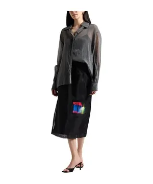 Sportmax Organza Midi Skirt With Print Detail