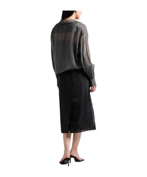 Sportmax Organza Midi Skirt With Print Detail