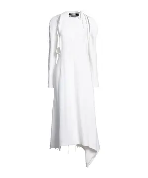 Jacquemus Crepe Flared Midi Dress With Detachable Sleeves - White