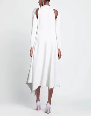 Jacquemus Crepe Flared Midi Dress With Detachable Sleeves