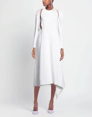 Jacquemus Crepe Flared Midi Dress With Detachable Sleeves