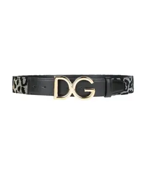 Dolce & Gabbana Leopard Print Velvet Belt With Buckle