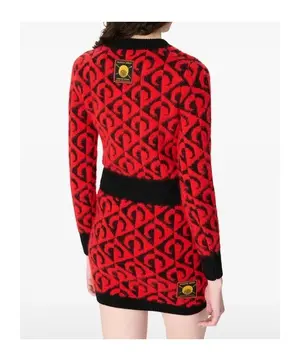 MARINE SERRE Moon Lozenge-knit Mini Skirt