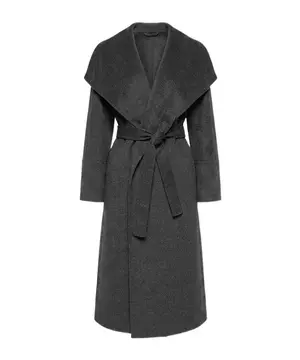 Soft Goat Long-sleeved Coat - Dark Gray
