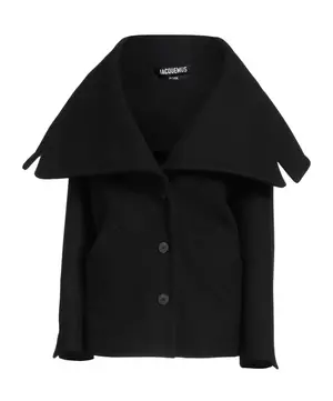 Jacquemus Classic Wool Single-breasted Coat - Black
