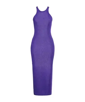 Sportmax Sleeveless Metallic Knit Midi Dress - Blue