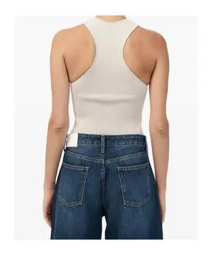 ST. AGNI Ribbed Racer-back Top