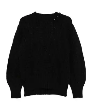 Simone Rocha Embellished Cable Knit Sweater - Black
