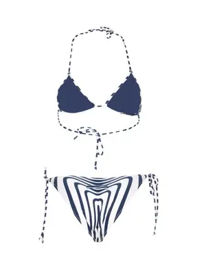 JEAN PAUL GAULTIER Striped Lace-up Bikini