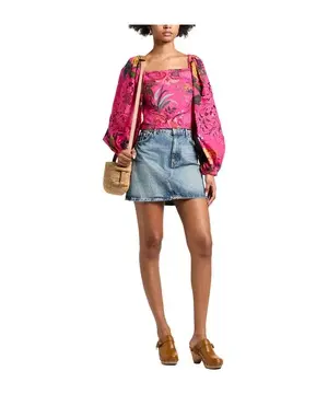 Farm Rio Floral Lace Cropped Top