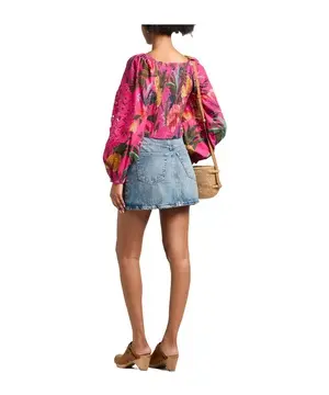 Farm Rio Floral Lace Cropped Top