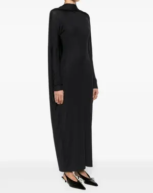 Jacquemus Long-sleeved Draped Panel Midi Dress