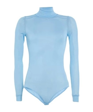 MAISON MARGIELA Solidcolor Stretch Longsleeve Top - Blue