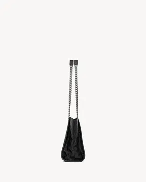 Saint Laurent Niki Small Shopping Bag In Vintage Leather - Black