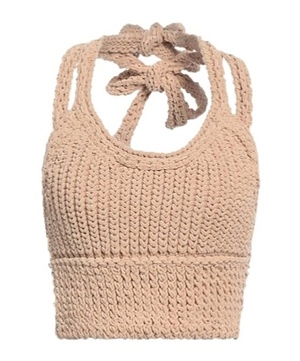 Jacquemus Solid-colored Sleeveless Short Top - Beige