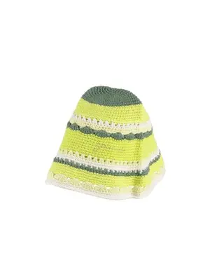 GANNI Heathered Knit Bucket Hat - Green