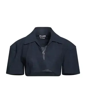Jacquemus Solid Cropped Top - Blue