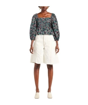 Max Mara Floral Print Peplum Top